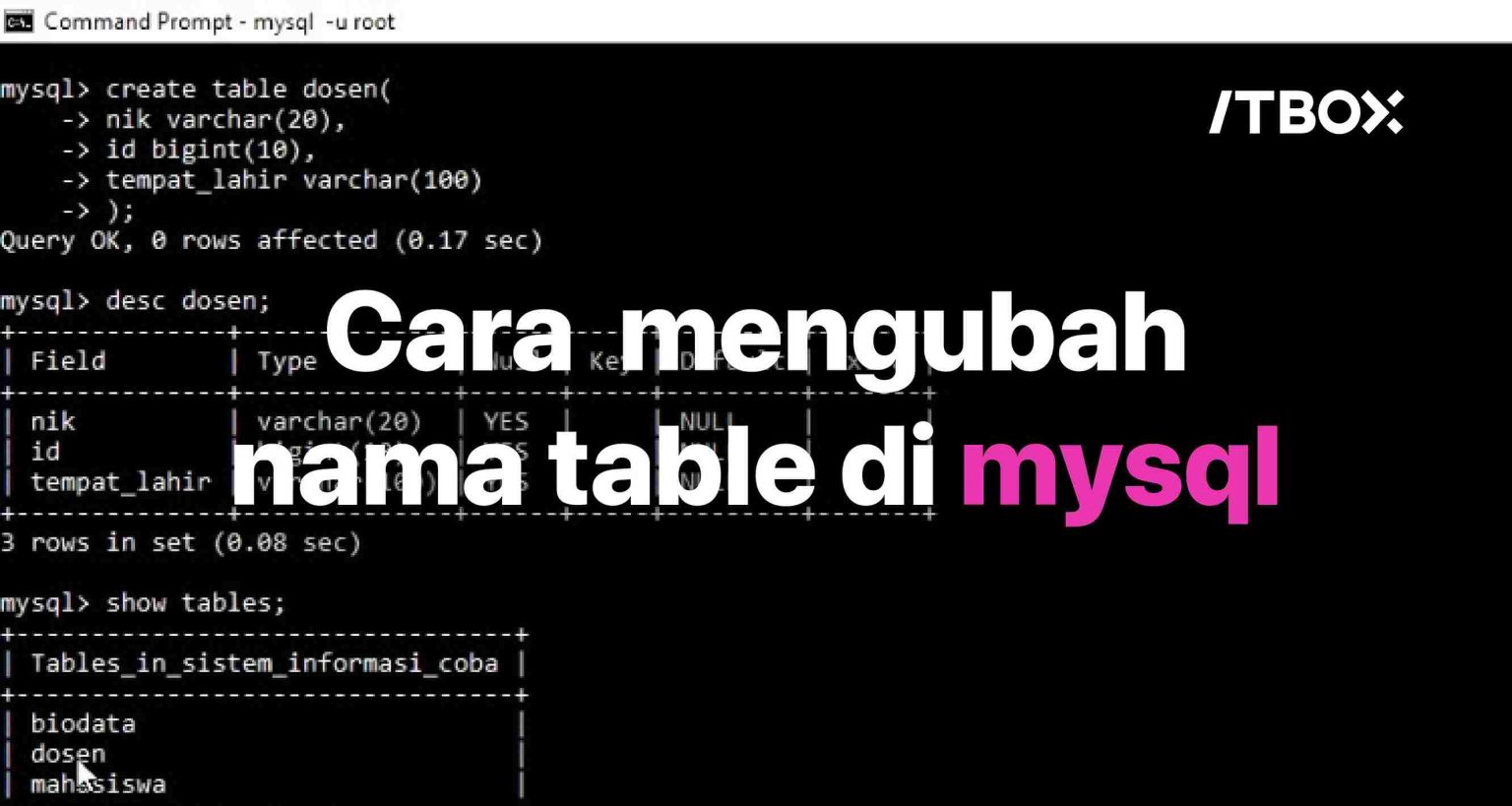 Cara Mengubah Nama Tabel di MySQL dengan ALTER TABLE untuk Pemula ...