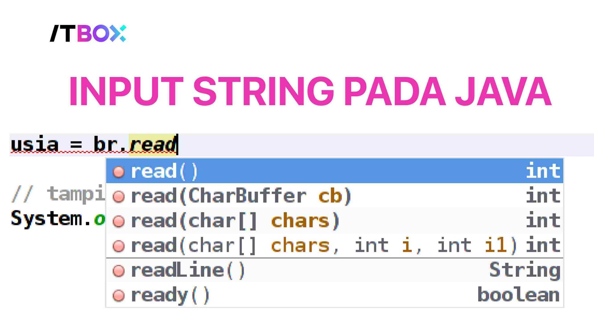 Input dan Output String pada Java: Mengambil Input dan Menampilkan Output String - ITBOX by ...