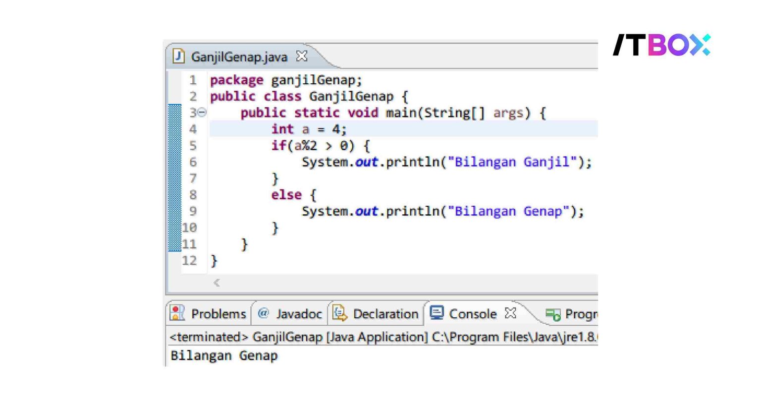 Program Java untuk Menentukan Bilangan Ganjil dan Genap - ITBOX by Course-Net