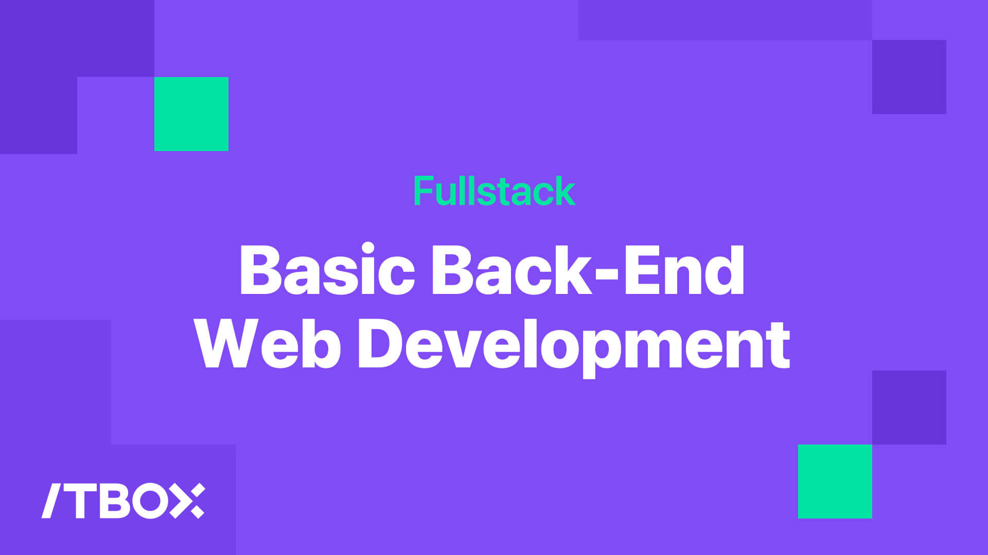 Kursus Back End Developer Web Development | ITBOX